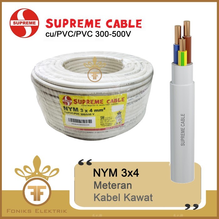 Jual Kabel Listrik Supreme NYM 3x4mm Meteran Eceran. PUTIH | Shopee ...
