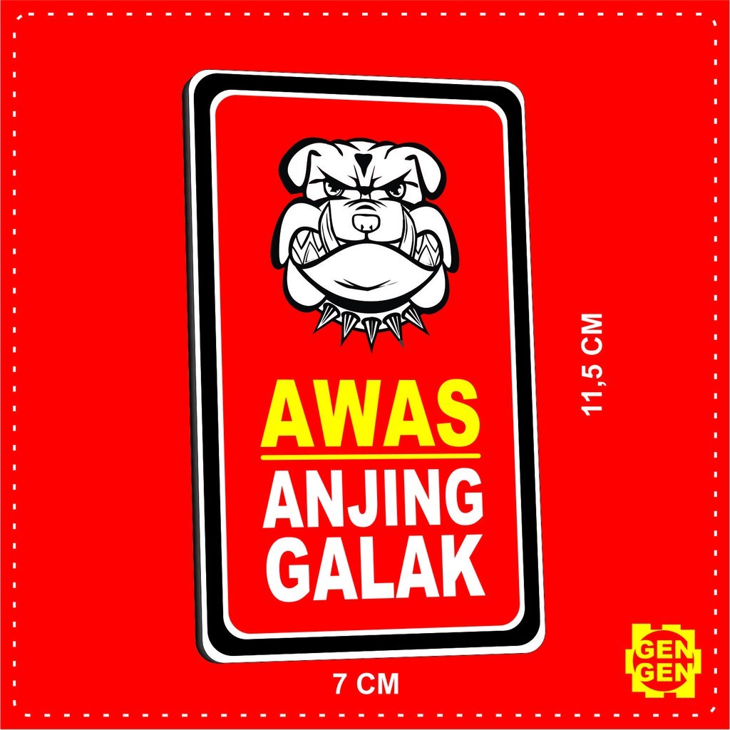 Jual Sticker Awas Anjing Galak - Karet 2mm | Shopee Indonesia