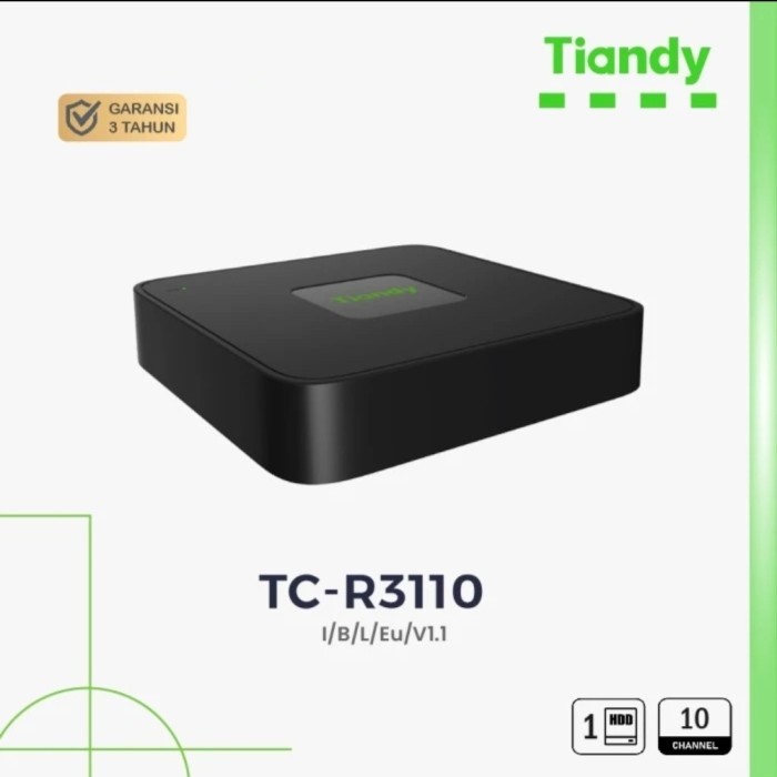 Jual NVR Tiandy TC-R3110 10CH Onvif Support up to 6MP IP Kamera 1 Slot HDD | Shopee Indonesia