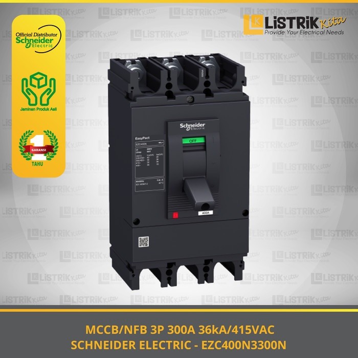 Jual MCCB/NFB SCHNEIDER ELECTRIC EZC400N 3P 300A 36KA/415VAC ...