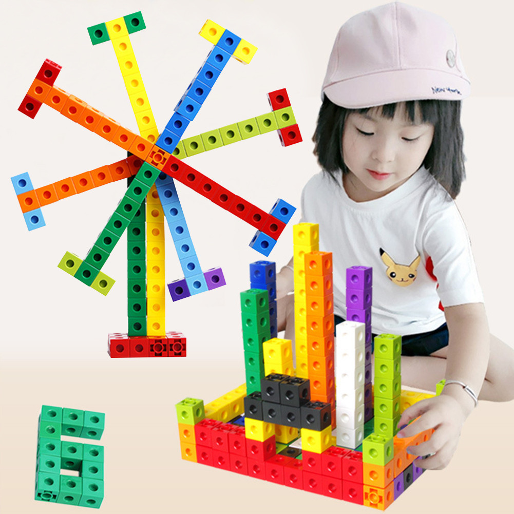 Jual 100pcs/bag 2cm Math Linking Cubes Blocks Snap Cubes Link Cubes ...