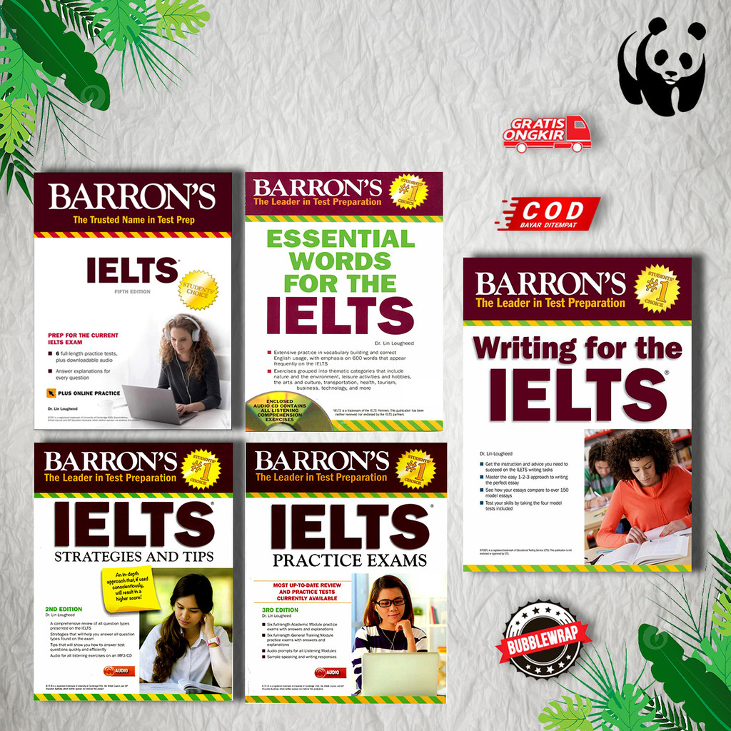 Jual Paket 5 Buku BARRON'S IELTS (Barron's Test Prep) | Shopee Indonesia