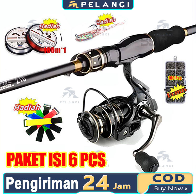 Jual joran pancing 1.65m-2.7m 2 bagian pancing reel 2000 3000 5000 7000 joran spining reel ...