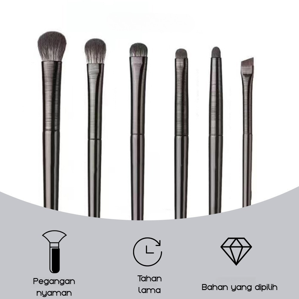 Jual 6pcs Make Up Brush Set Kuas Make Up dengan Pouch Set Brush Makeup ...