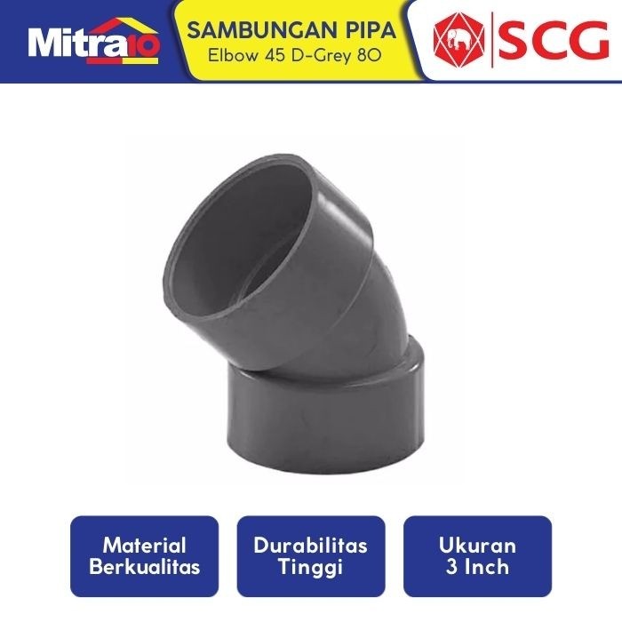 Jual Scg Elbow Sambungan Pipa Pvc 45 Derajat Grey 80 3 Inch | Shopee Indonesia