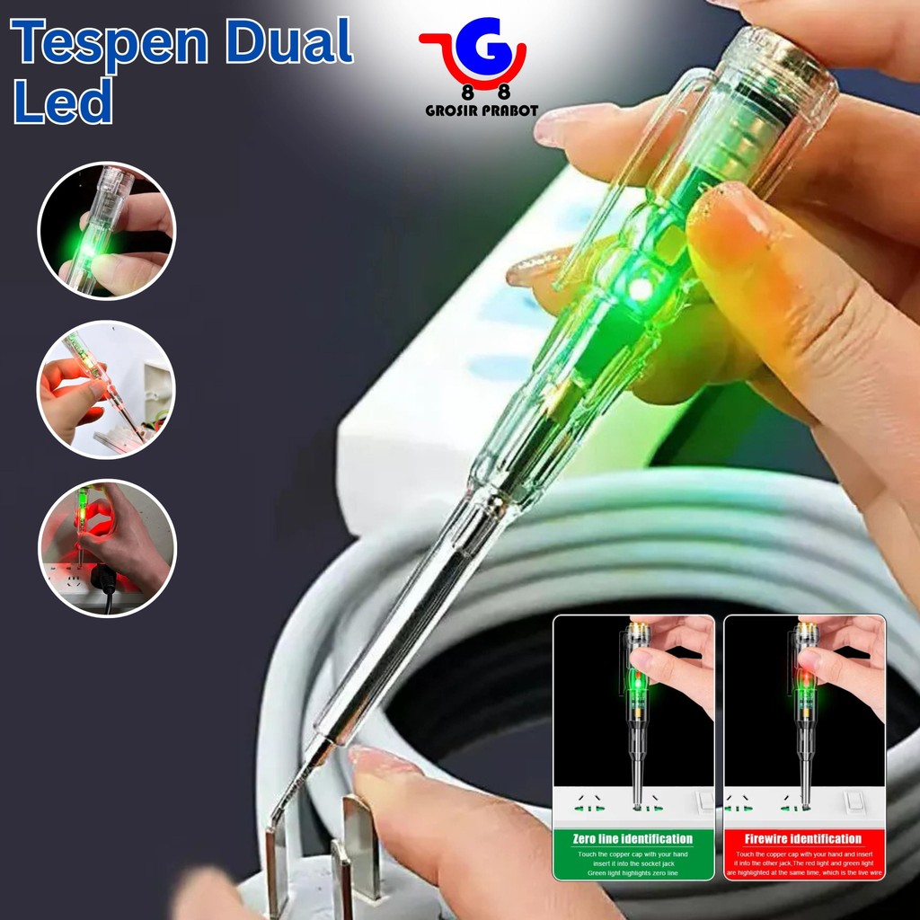 Jual Obeng Tespen Dual LED Obeng Test Pen Tester Kabel Listrik Sensor ...