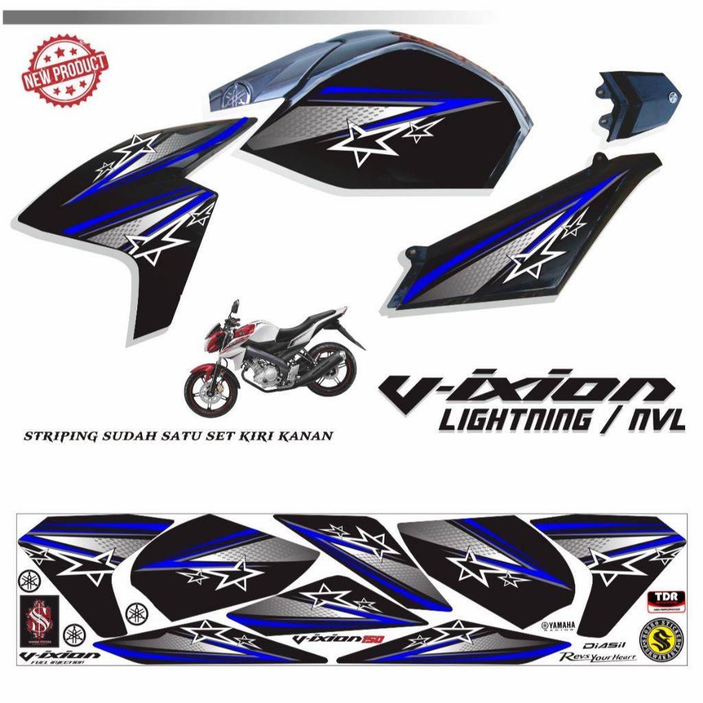 Jual STIKER MOTIF STRIPING MOTOR YAMAHA VIXION NVL 150 SPECIAL EDITION | Shopee Indonesia