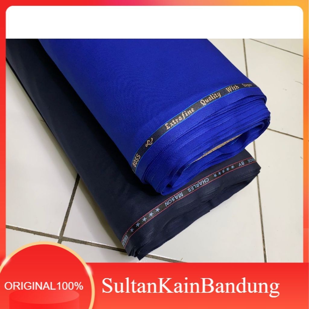 Jual BAHAN KAIN SERAGAM SETELAN NAVY DAN BIRU BENHUR WOOL AND SILK ...