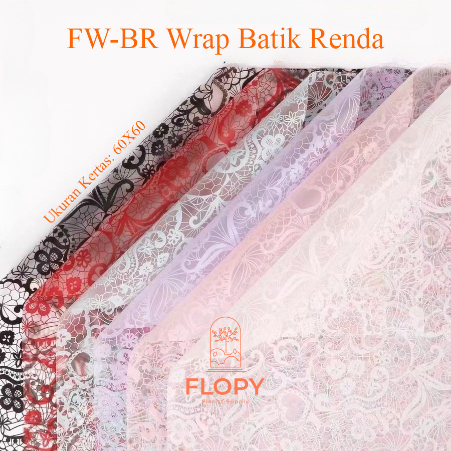 Jual FLOPY [5 lembar] Batik Renda Cellophane Wrap Flower / Kertas Bunga ...