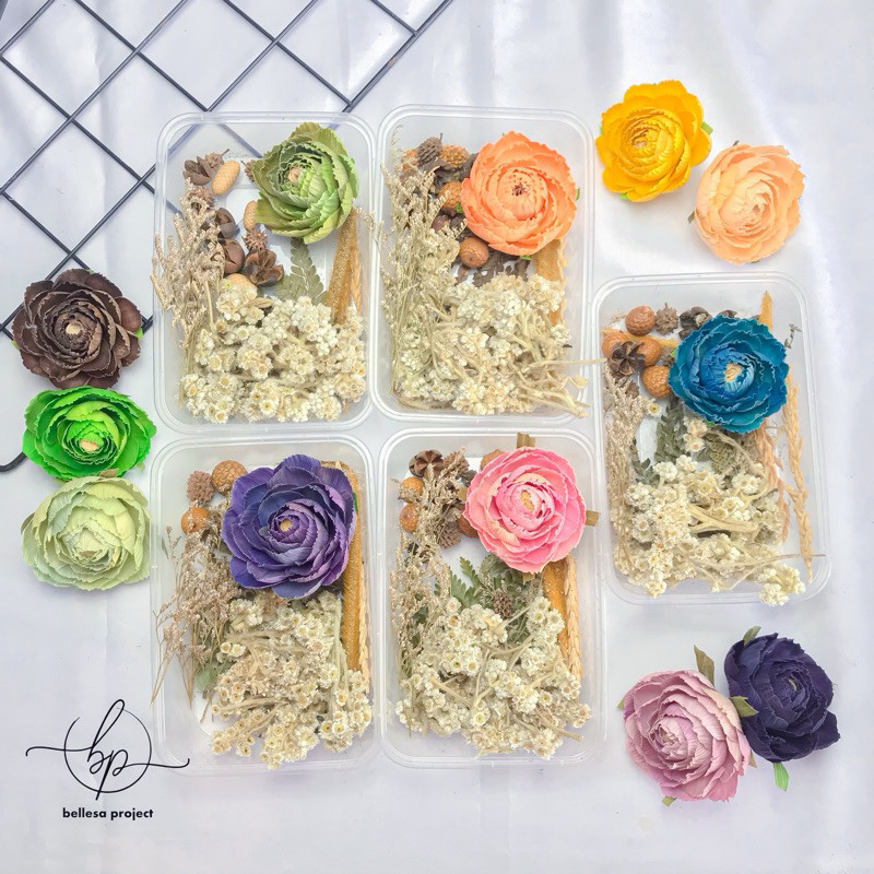 Jual PAKET BOX BUNGA KERING KLOBOT BAHAN KERAJINAN | Shopee Indonesia