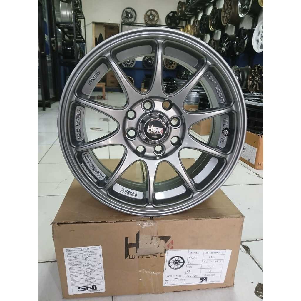 Jual Velg Mobil Racing ring 14 Hsr Indy Untuk Brio Agya Ayla | Shopee Indonesia