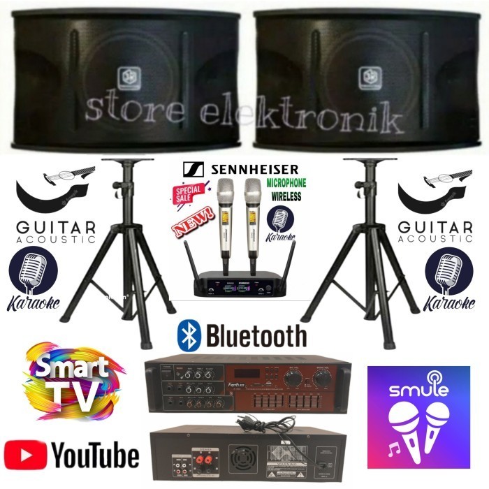 Jual Paket Karaoke 3R Professional Sound System 10 In Ampli Input Smart TV | Shopee Indonesia