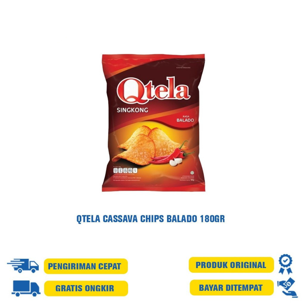 Jual QTELA KERIPIK SINGKONG CASSAVA CHIPS BALADO/ORIGINAL/BARBEQUE/ALL ...