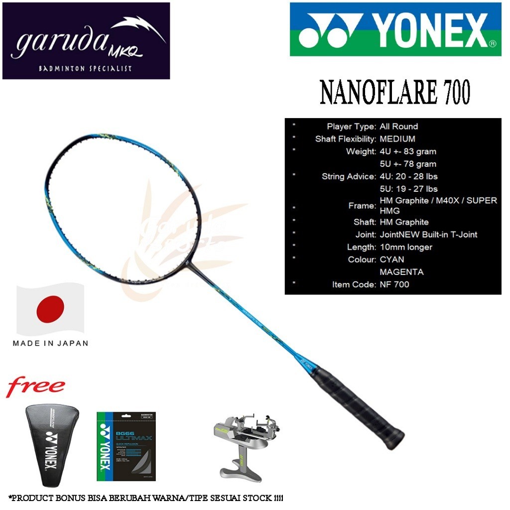 Jual RAKET BADMINTON YONEX NANOFLARE 700 / YONEX NF 700 CYAN | Shopee Indonesia