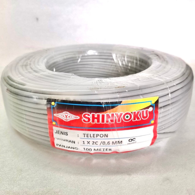 Jual Kabel Telepon Tembaga Instalasi Rumah Walet 1x2c 2C 0.6mm Shinyoku ...