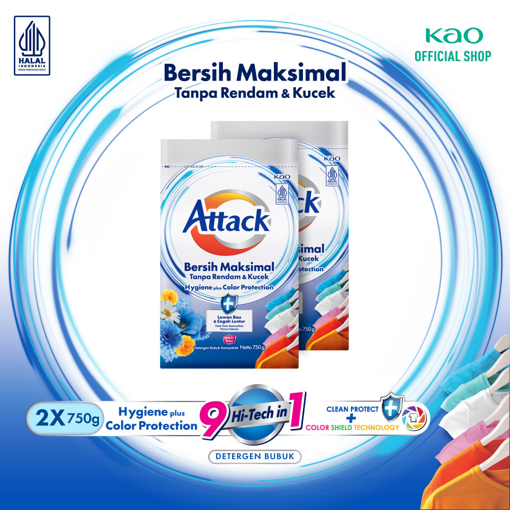 Jual Attack Hygiene Plus Deterjen Bubuk Semua Mesin Cuci 750 gr Twin ...