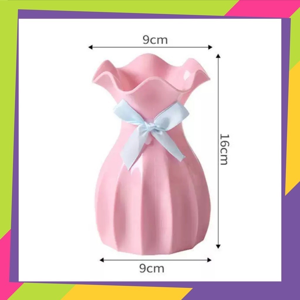 Jual 1901 / Pot bunga plastik belimbing aesthetic / Vas bunga hias ...