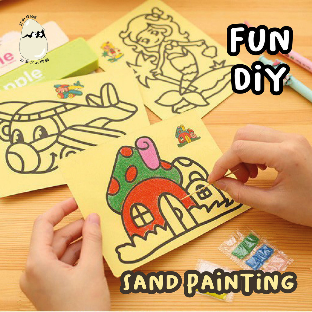 Jual Mainan Anak Lukis Pasir DIY Gambar Stiker Kertas Sticker Sand ...