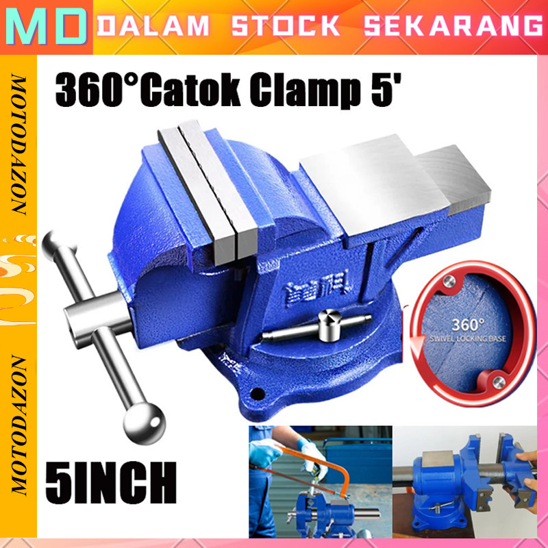 Jual 【Stok Tersedia】Catok Clamp 5 inch 4 inch / Ragum Klem / Catok Meja ...