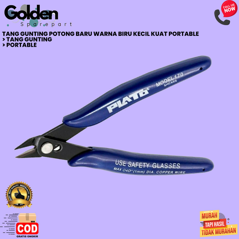 Jual TANG GUNTING POTONG BARU WARNA BIRU KECIL KUAT PORTABLE (GOLDEN ...