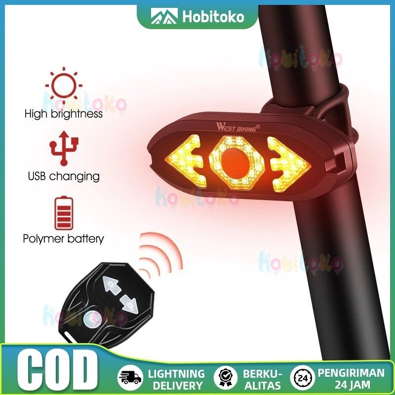 Jual Lampu sein sepeda belakang tahan air dengan remote control ...
