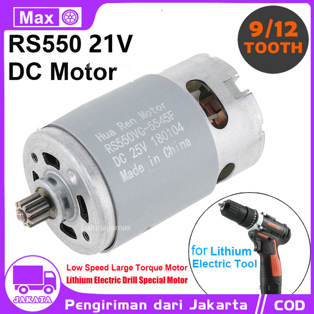 Jual RS550 Motor Dc19500 RPM 21V, dengan Dua Kecepatan 12 Gigi 9 Gigi ...