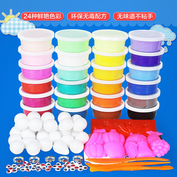 Jual 24 Colors Air Dry Jumpimg Colored Clay Cold Porcelain Playdough ...
