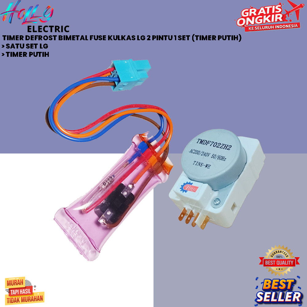 Jual TIMER DEFROST BIMETAL FUSE KULKAS LG 2 PINTU 1 SET (TIMER PUTIH ...