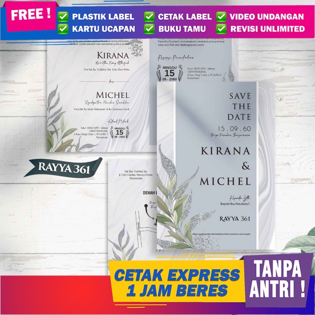Jual (BEST SELER) Cetak Undangan Pernikahan Khitanan Full Color Murah ...