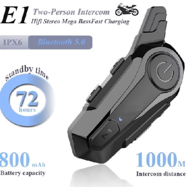 Jual intercom E1 Bluetooth Helmet Headset Original Fullset bisa untuk ...