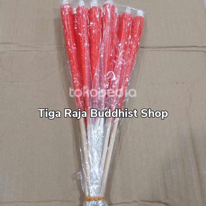 Jual Lilin Merah Kayu Bambu Isi 10 Batang panca | Shopee Indonesia