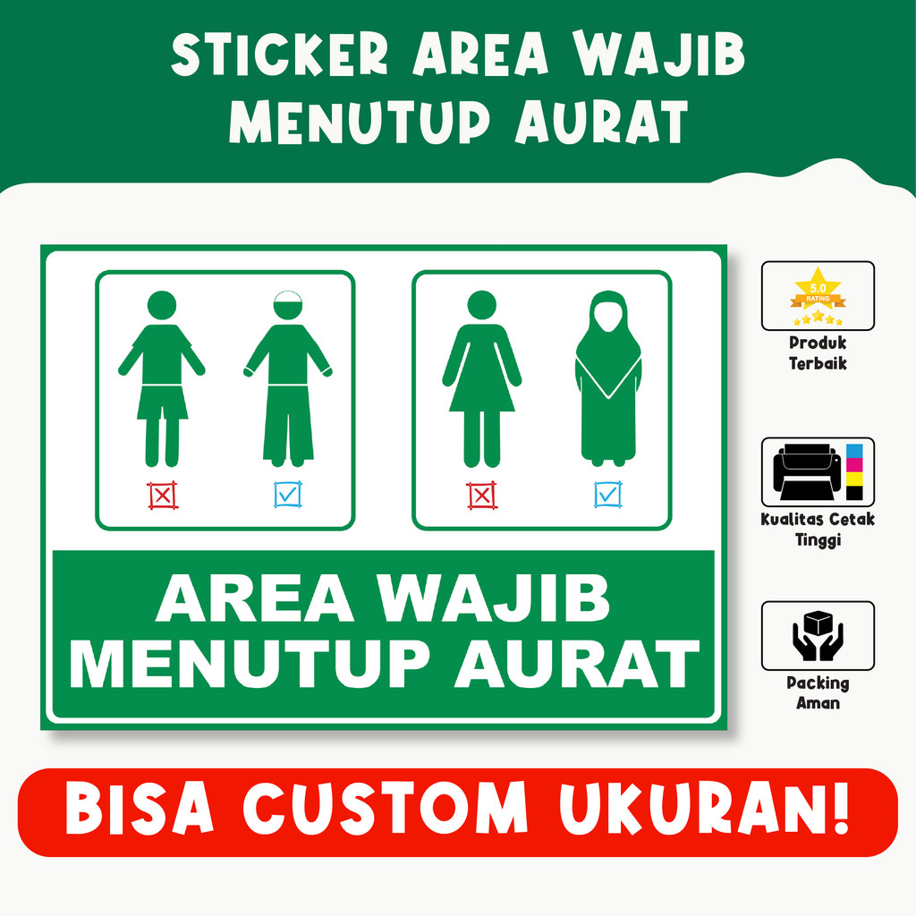 Jual Sticker Area Wajib Menutup Aurat – Tahan Air, Vinyl Premium ...