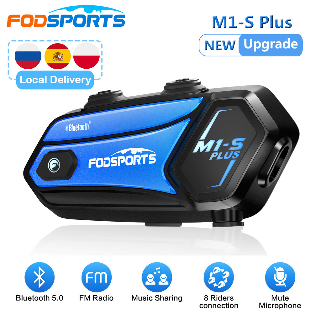 Jual Fodsports M1-S Plus Motorcycle Intercom Bluetooth Helmet Headset 8 Riders Pairing Music ...