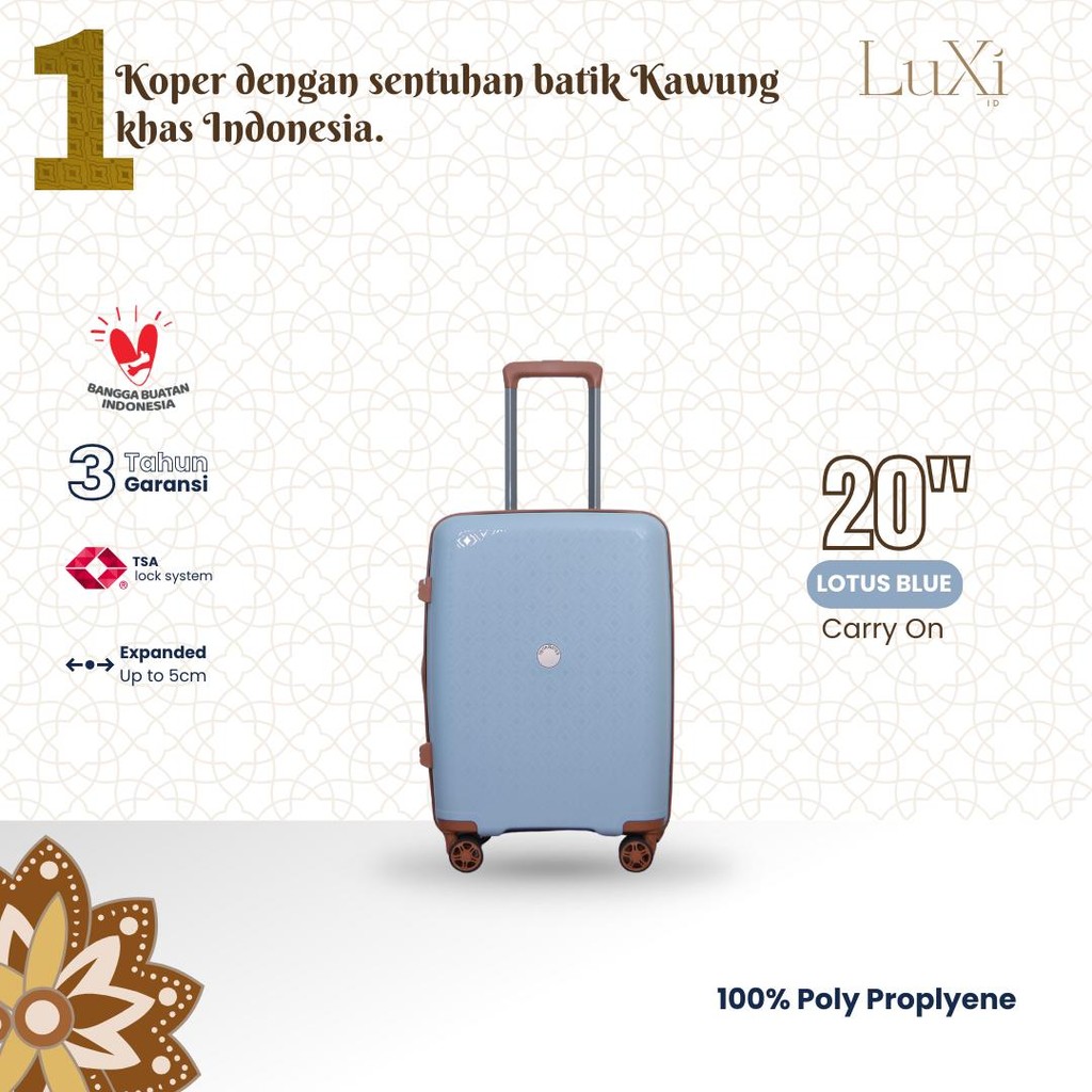 Jual Koper Motif Batik Kabin 20 Inch Premium 100% PolyProplyene ...