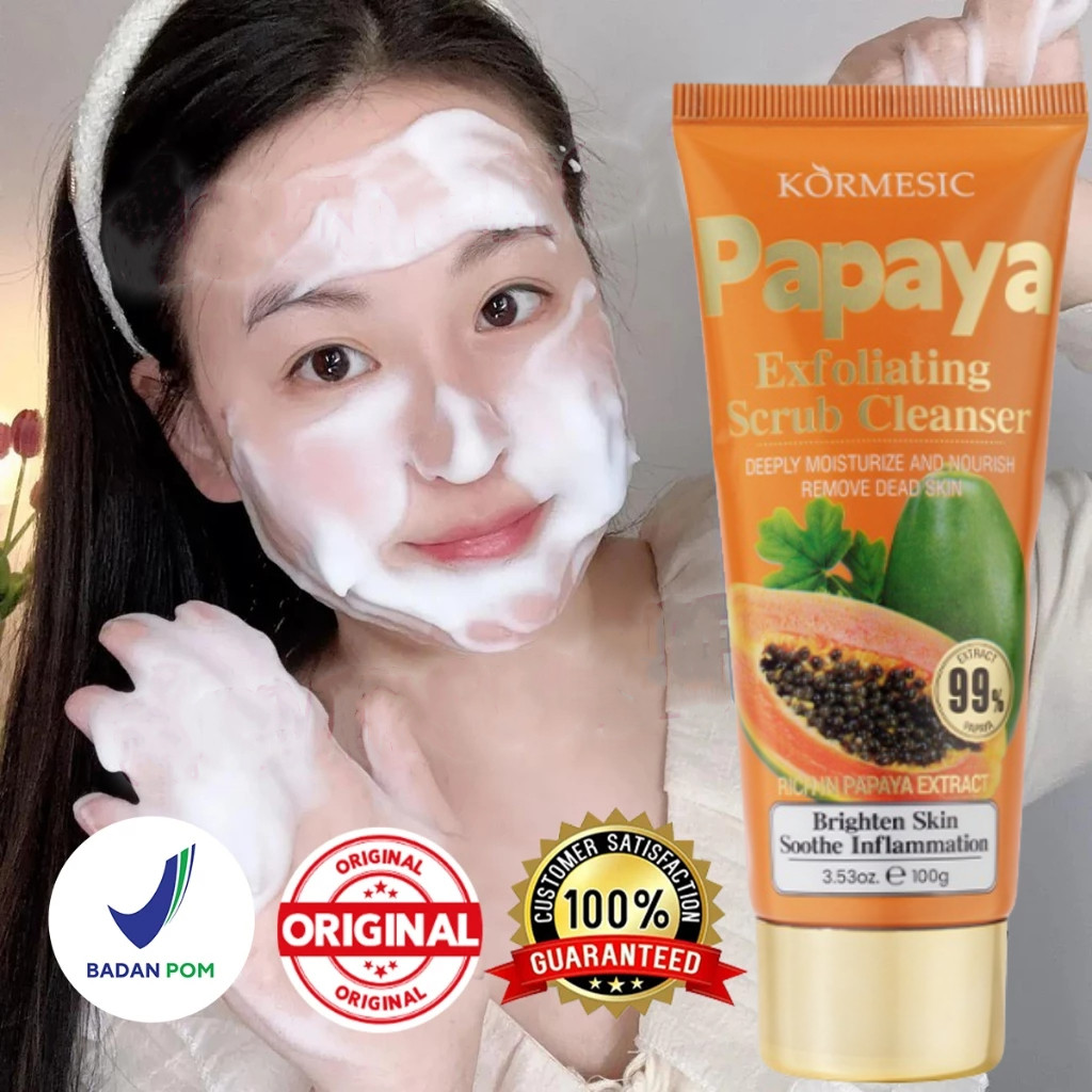 Jual KORMESIC 100g Papaya facial wash Pemutih Penghilang Flek Hitam ...