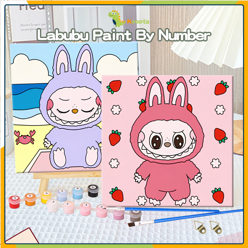 Jual Kyopta DIY Paint By Numbers Kit Labubu Kanvas Alat Lukis 20x20 ...