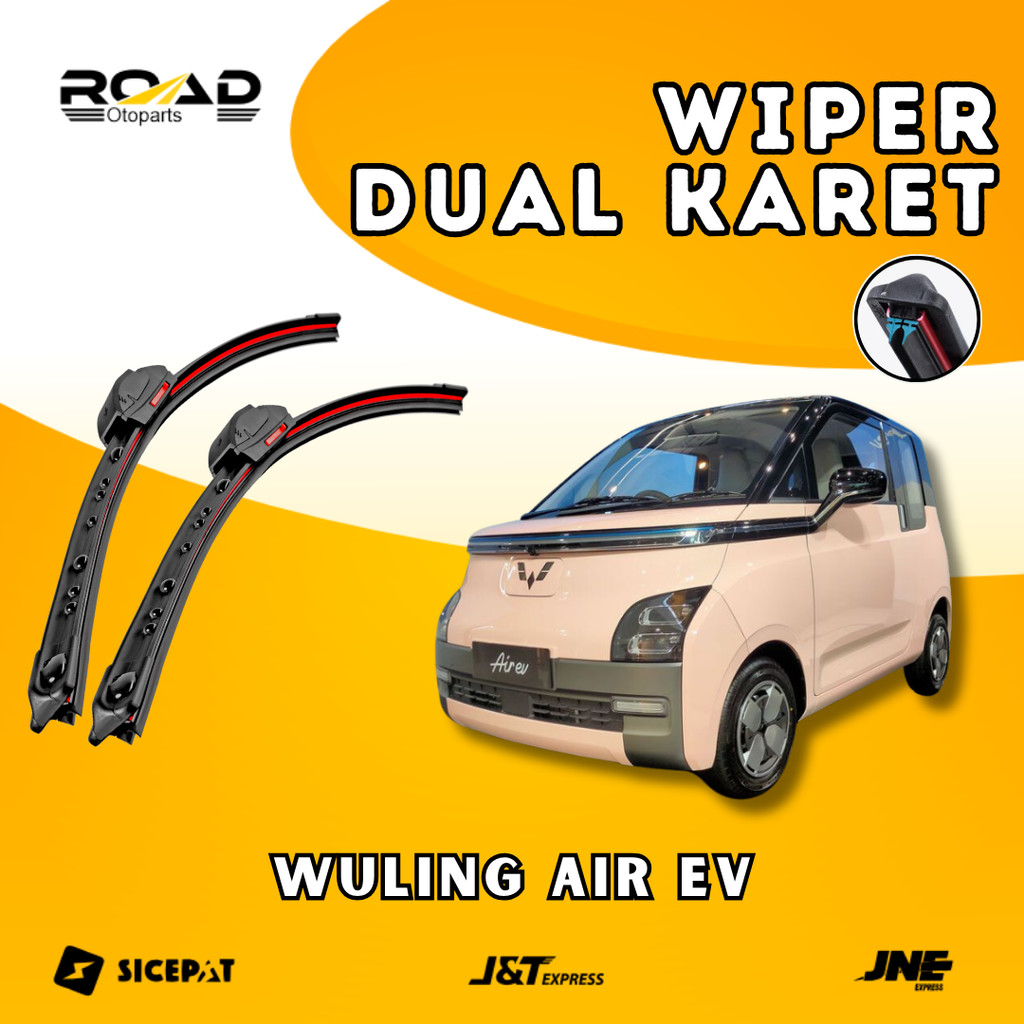 Jual Wiper Dual Blade Wuling Air EV Wiper 2 Lapis Karet Frameless Model Karet Ganda Double Karet ...
