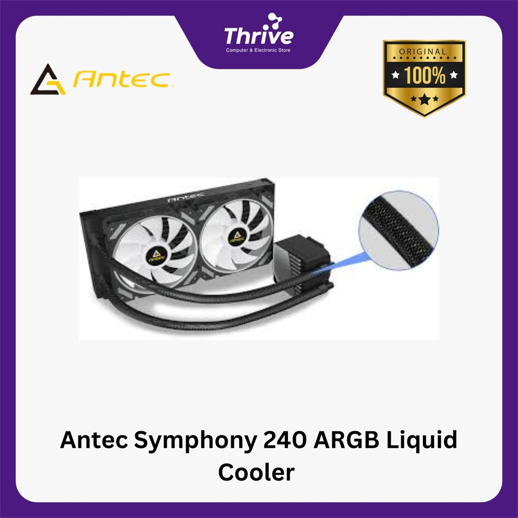 Jual Antec Symphony 240 ARGB Liquid Cooler - Mirror ARGB Lighting Pump Head with ARGB PWM Fan ...