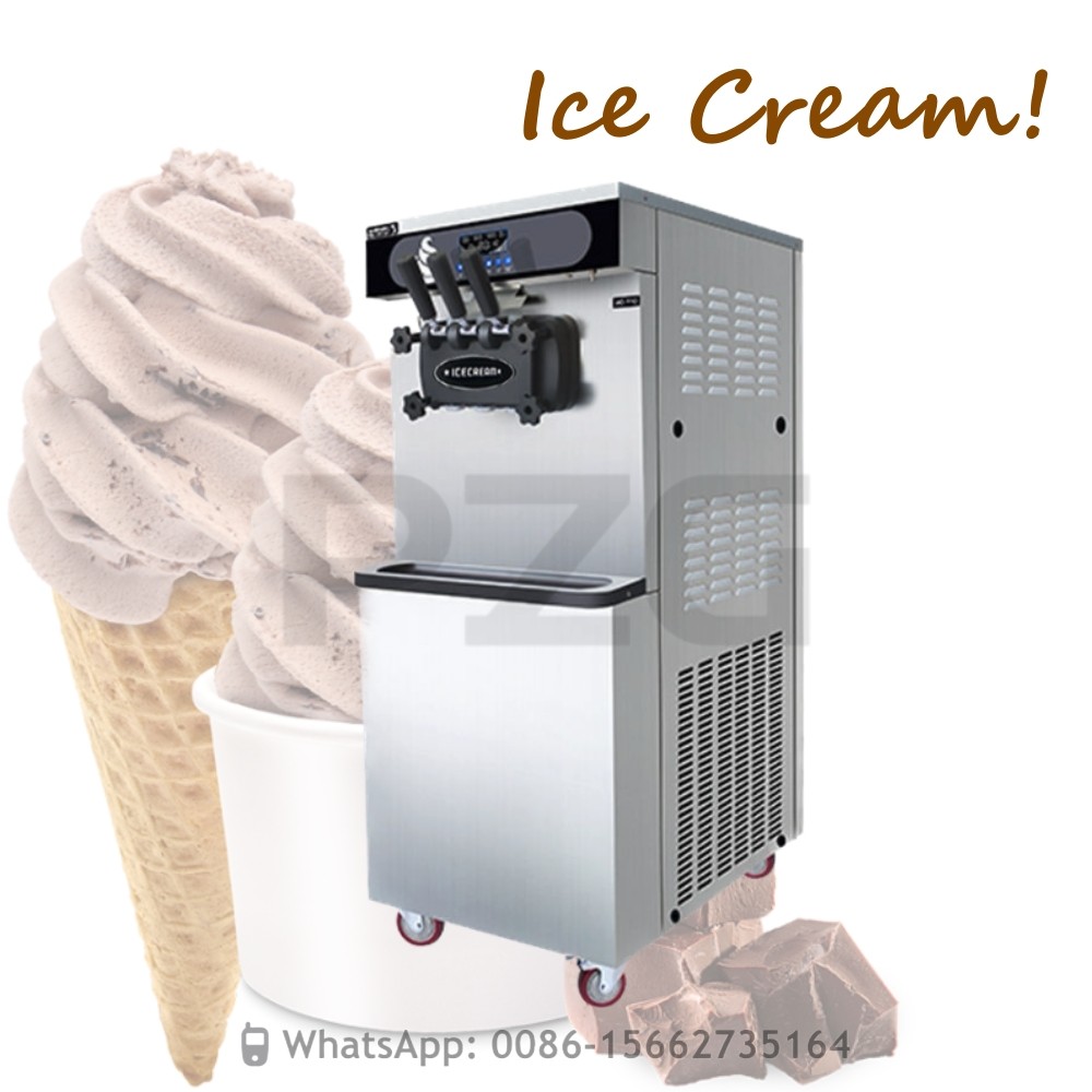 Jual 3 Flavors Automatic Soft Serve Commercial Ice Cream Machine ...