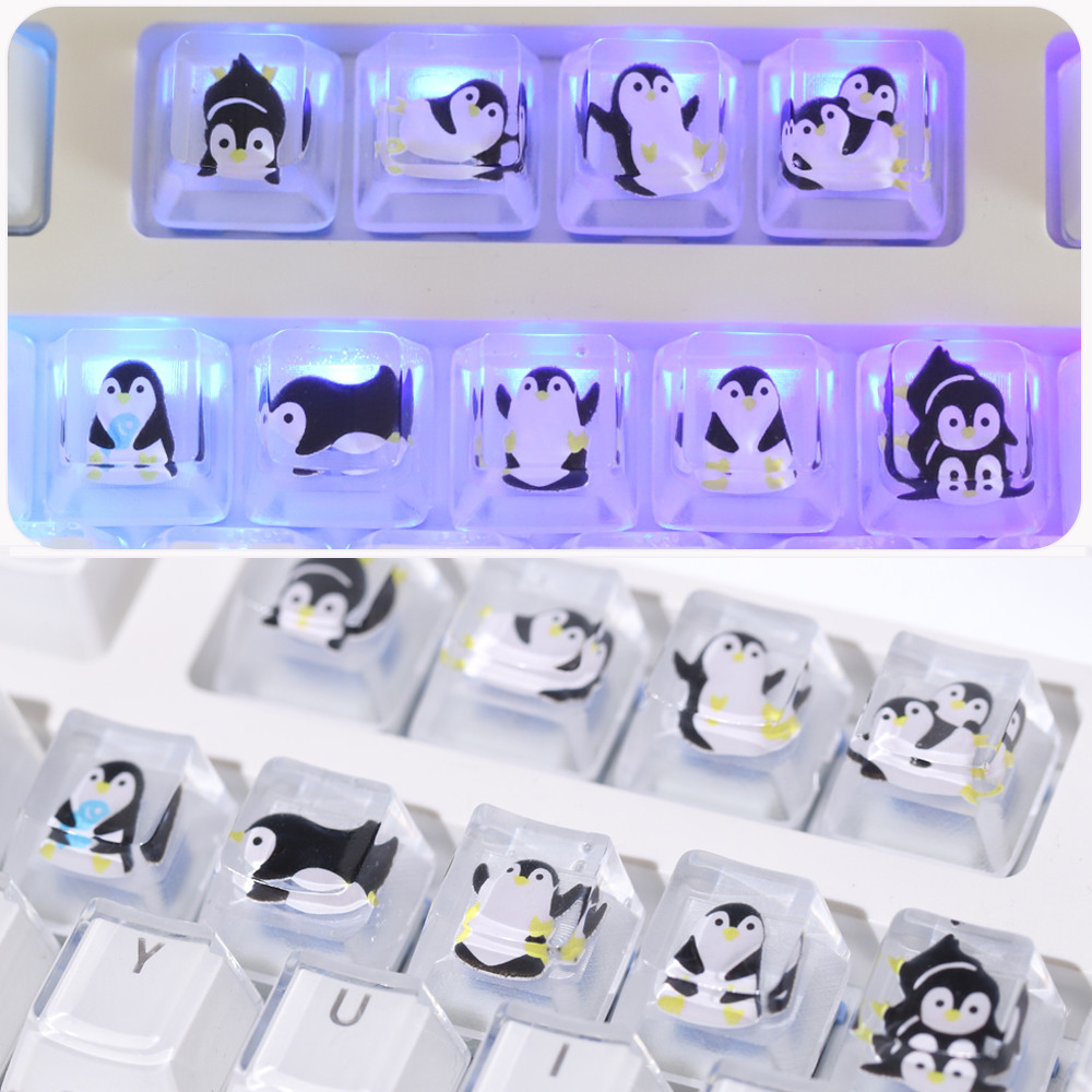 Jual Mechanical Keyboard Keycap Kawaii Penguin Anime Cute Resin Custom ...