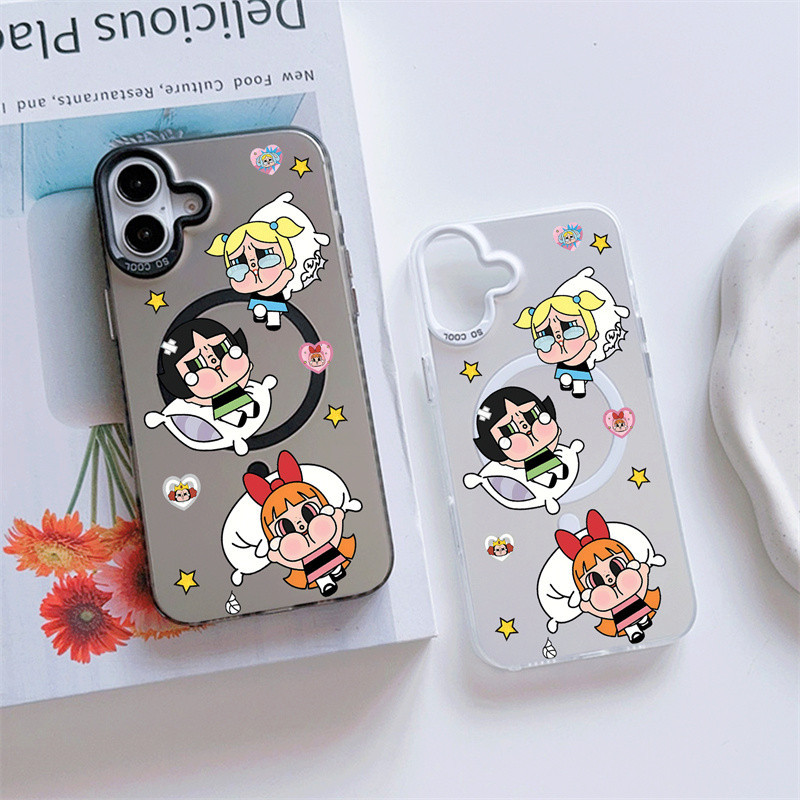 Jual Cartoon Powerpuff Girls Cute POP MART Crybaby Happy Girl Micro ...