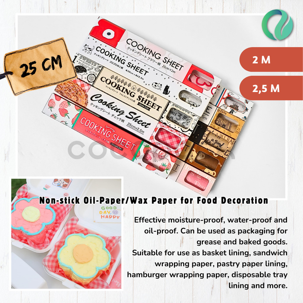 Jual Non Stick Baking Cooking Sheet Paper Kertas Alas Roti Kue Motif ...