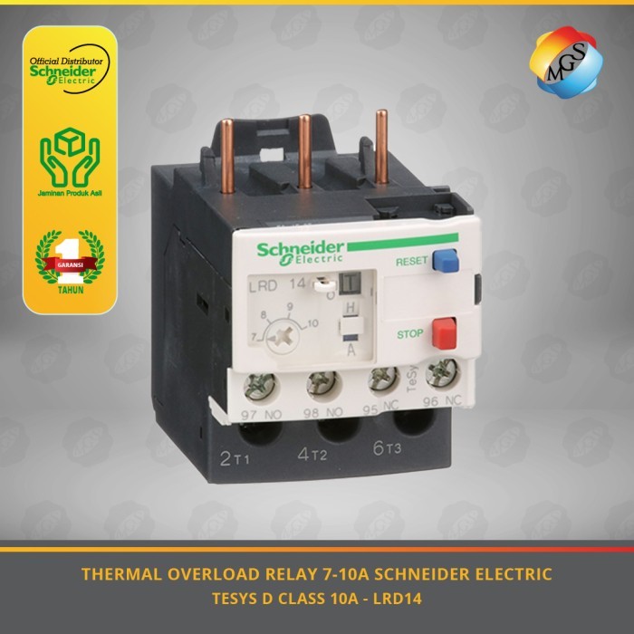 Jual Schneider Lrd Thermal Overload Relays 7-10A Class 10A - LRD14 ...