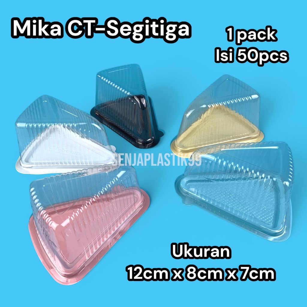 Jual Mika Cake Segitiga / Tray CT Segitiga Warna Coklat Biru Tosca Pink ...