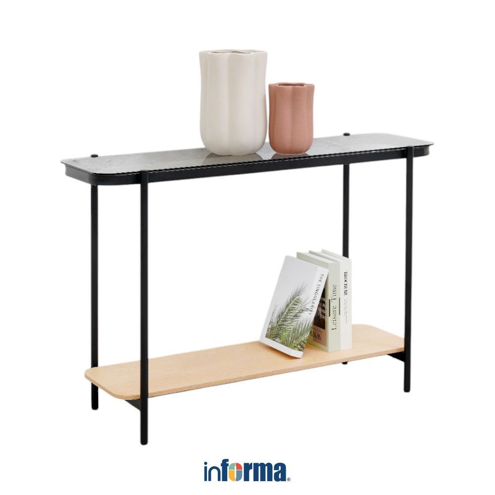 Jual Informa Dario Meja Konsol Smoked Glass - Hitam Console Table Meja ...