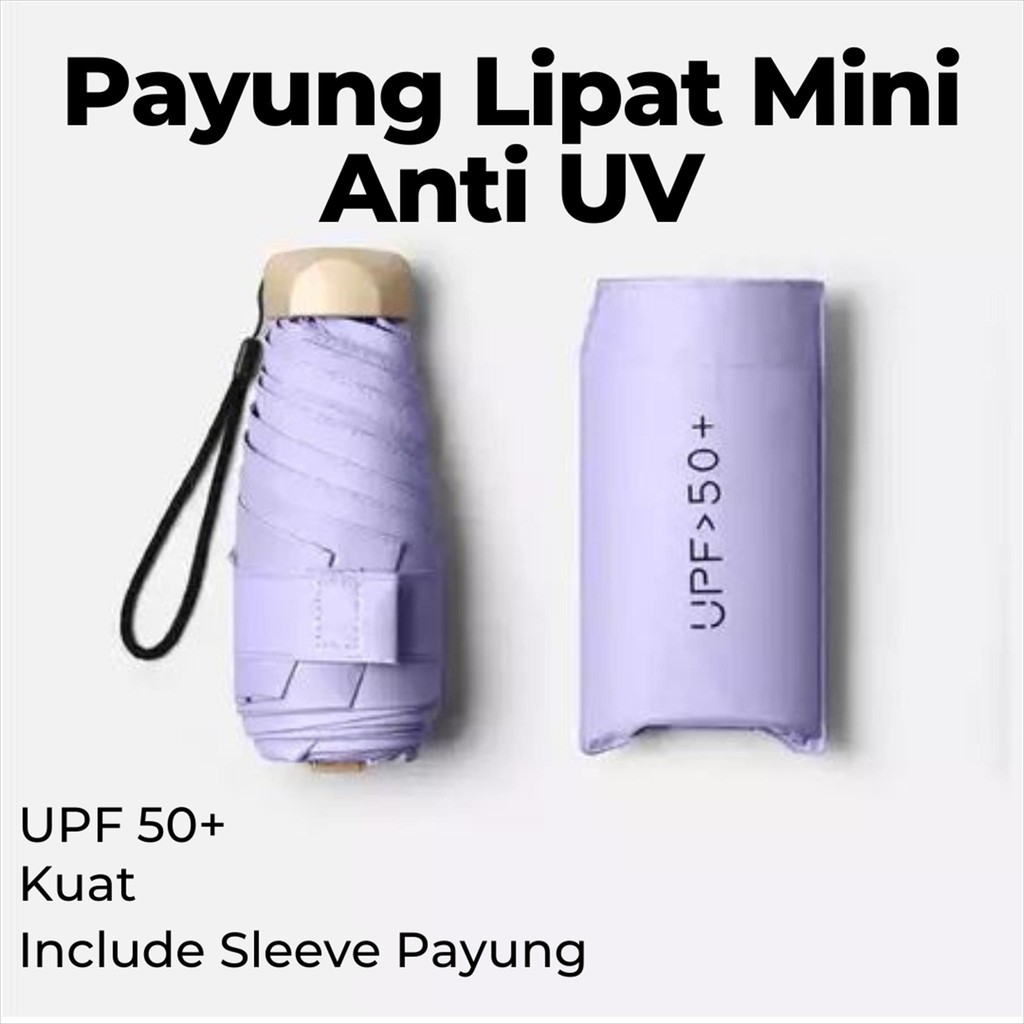 Jual Payung Lipat Mini Anti UV Bonus Sleeve Payung Lipat Kapsul Free ...
