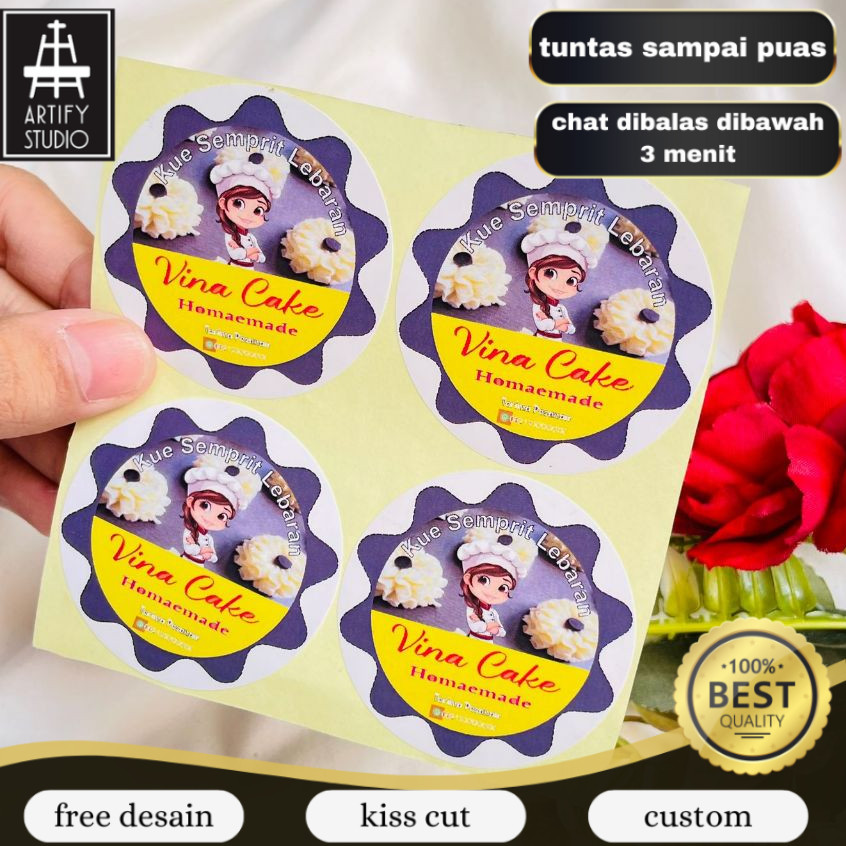 Jual Artify 5-8 Sticker Label Toples Kue Edisi Cookies Lebaran Stiker ...