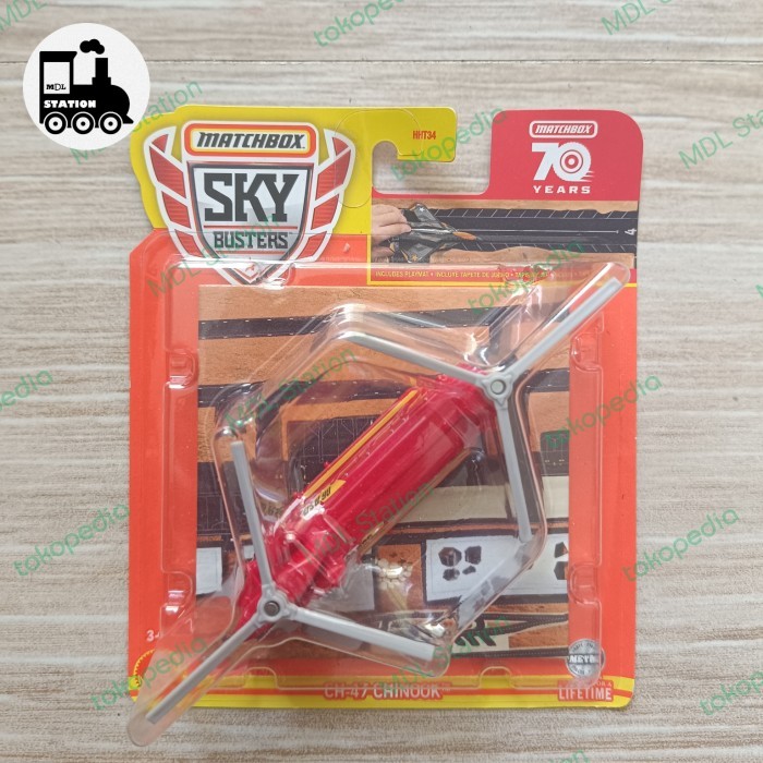 Jual PRS99 Matchbox Sky Busters - CH-47 Chinook Helicopter - Merah ...