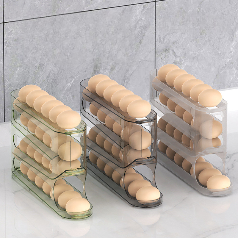 Jual HL0762 Rak Telur 4 Tingkat Bergulir Otomatis Kotak Penyimpanan ...