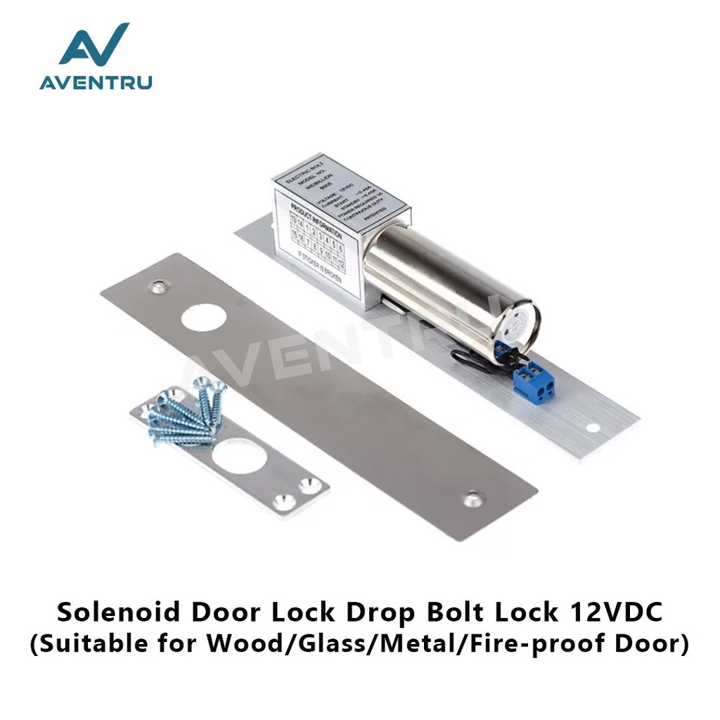 Jual Solenoid Door Lock Drop Bolt Lock for Glass / Wood Door Access 12V ...